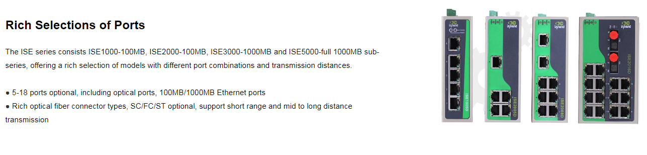 ISE Series Unmanaged Industrial Ethernet Switch